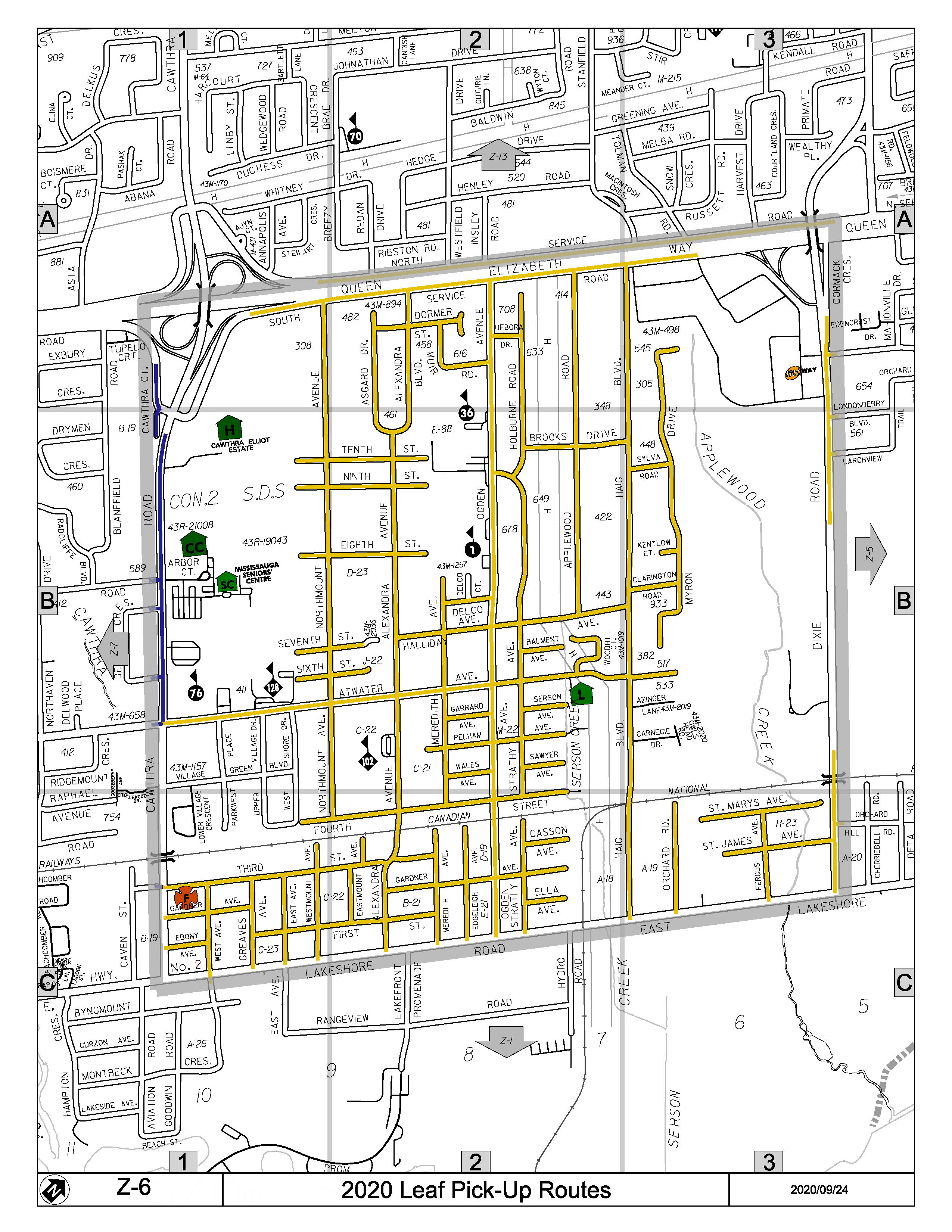 Map Z-06 of the Leaf Pick Up Routes