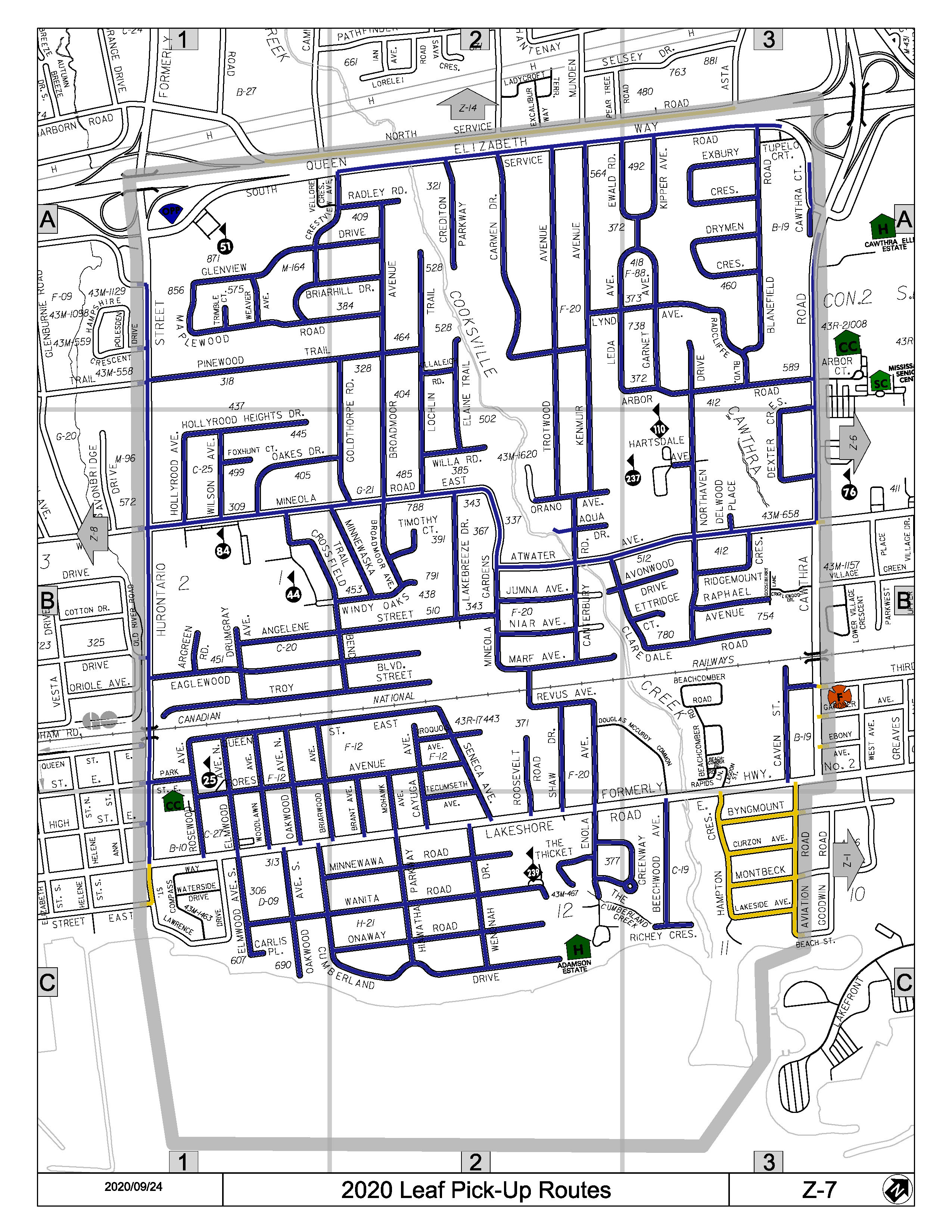 Map Z-07 of the Leaf Pick Up Routes